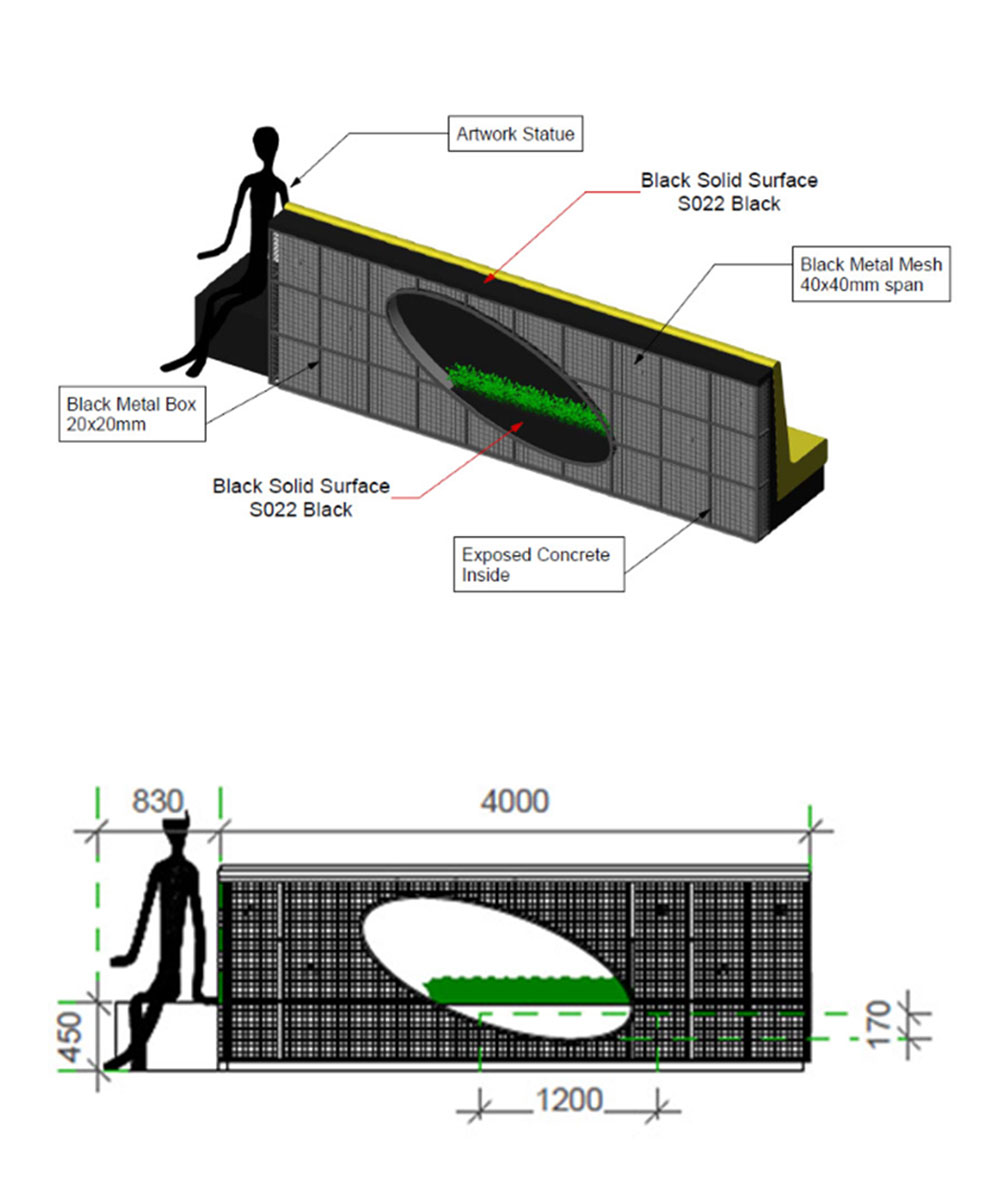 Solid Surface Bench – Shi+Me INTERIORS